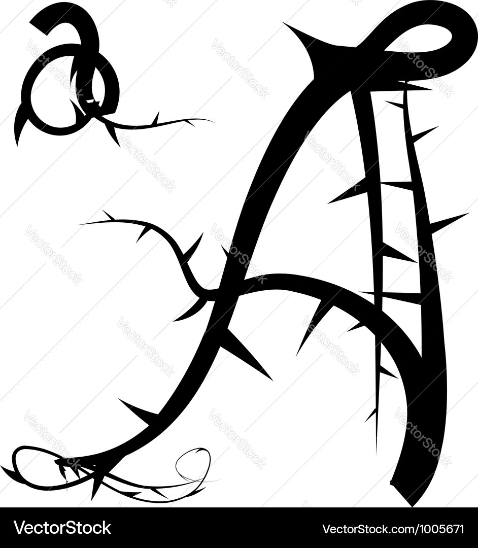 Spiky alphabet lowercase letters Royalty Free Vector Image