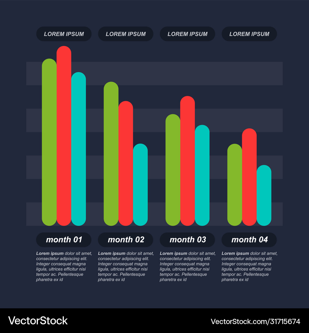Decreasing graph bar chart economic pressure Vector Image