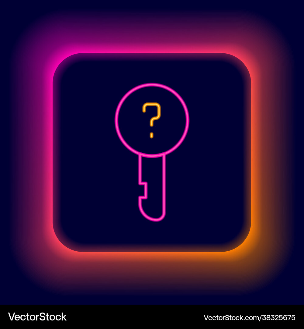 Glowing neon line undefined key icon isolated Vector Image