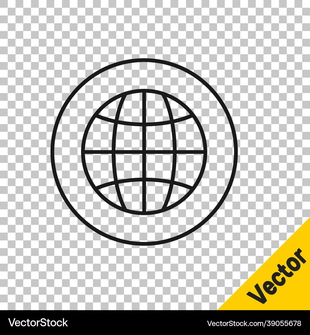 Black line global technology or social network Vector Image