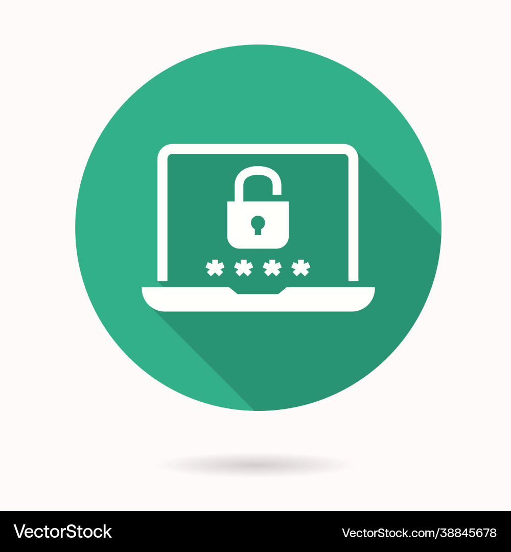 Online privacy icon with long shadow for graphic Vector Image