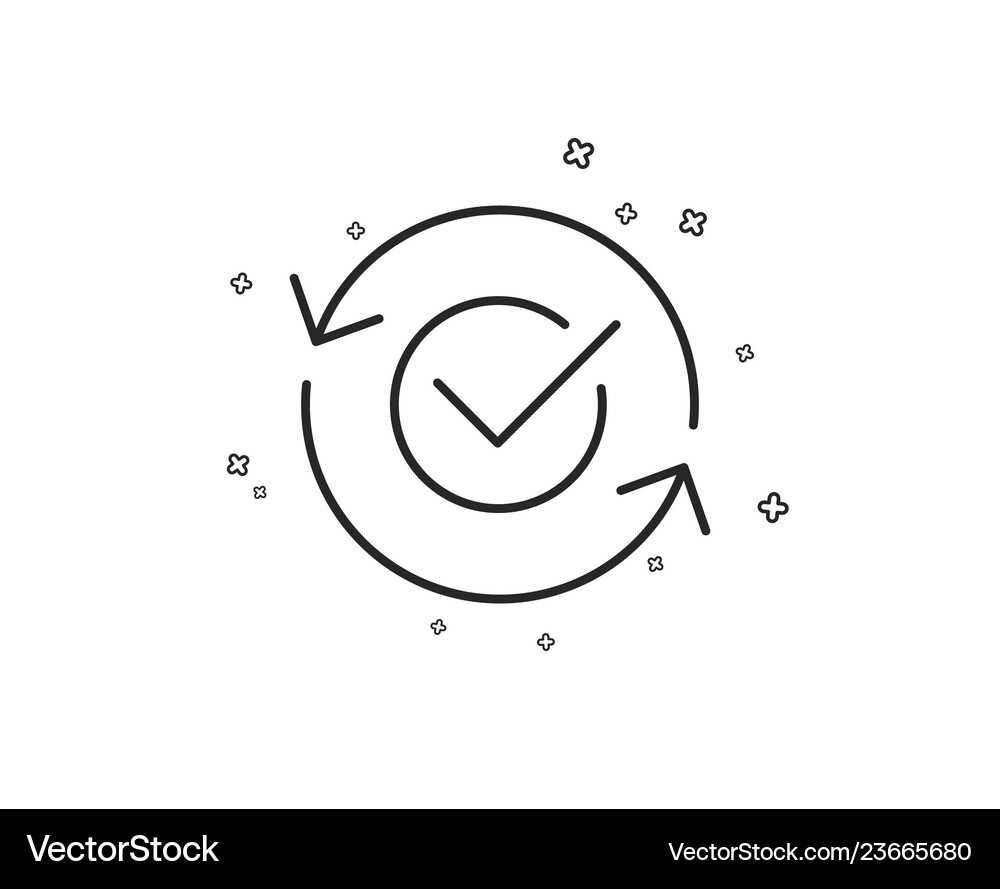 Approved line icon accepted or confirmed sign Vector Image