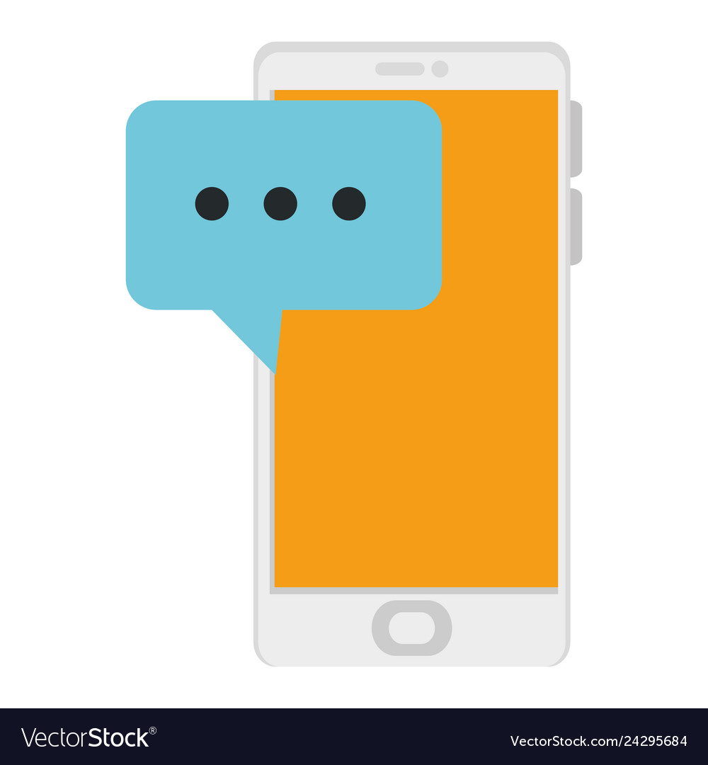 Smartphone device with speech bubble Royalty Free Vector