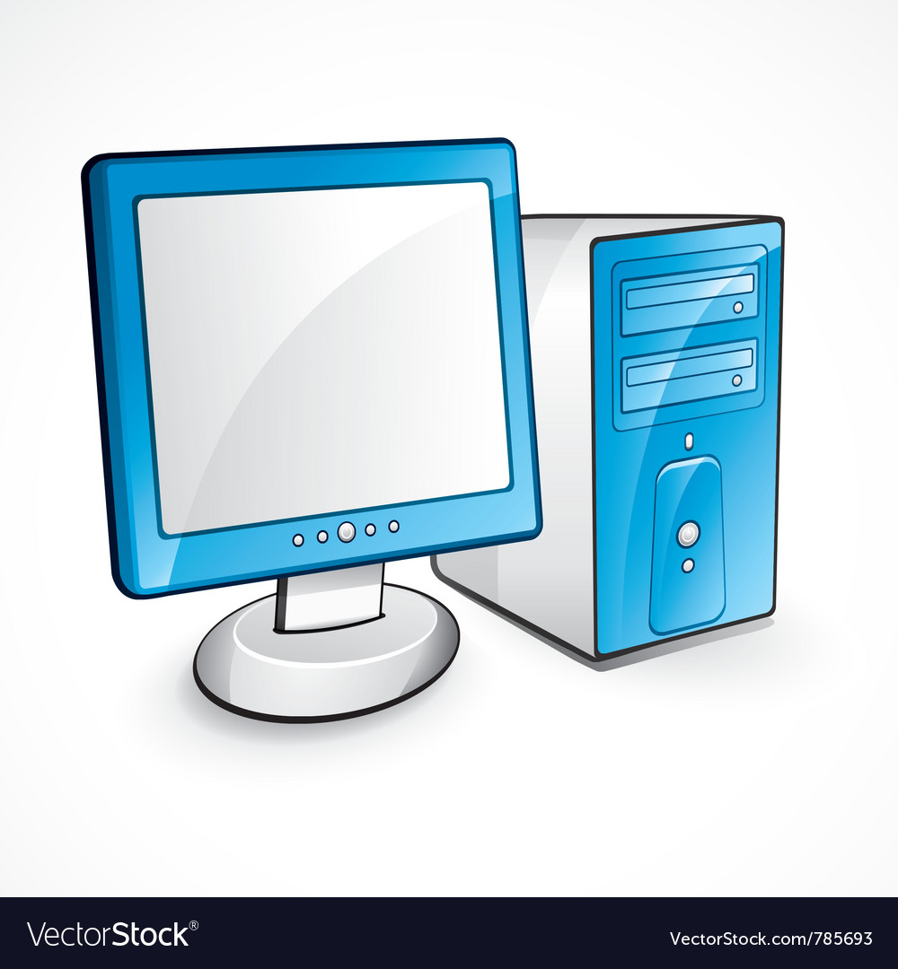 Blue Computer Royalty Free Vector Image - Vectorstock