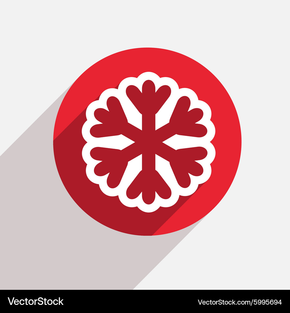 Modern snowflake red circle icon Royalty Free Vector Image