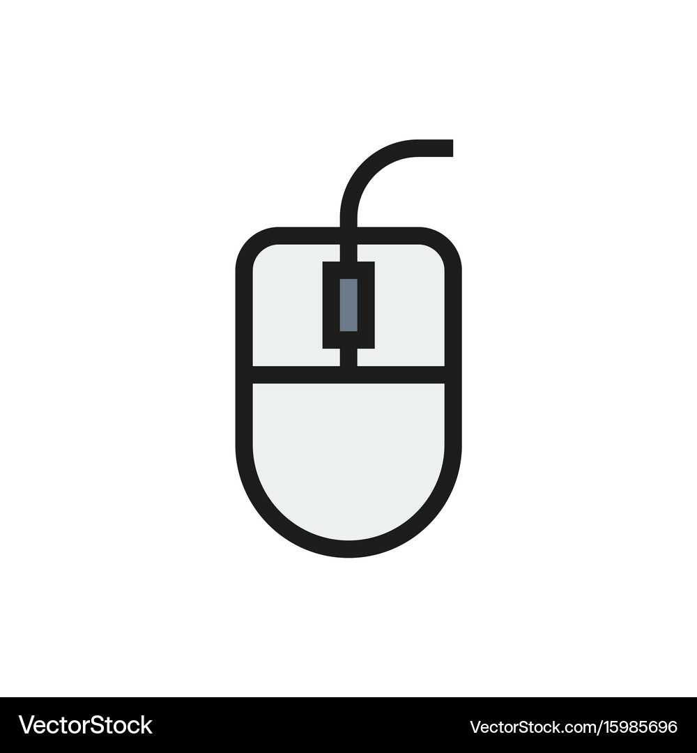 Computer mouse icon on white background Royalty Free Vector