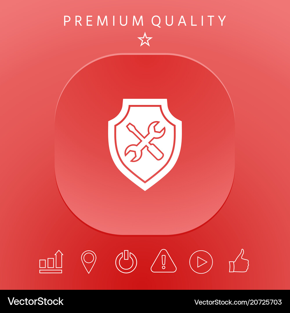 Service icon - shield with screwdriver and wrench Vector Image