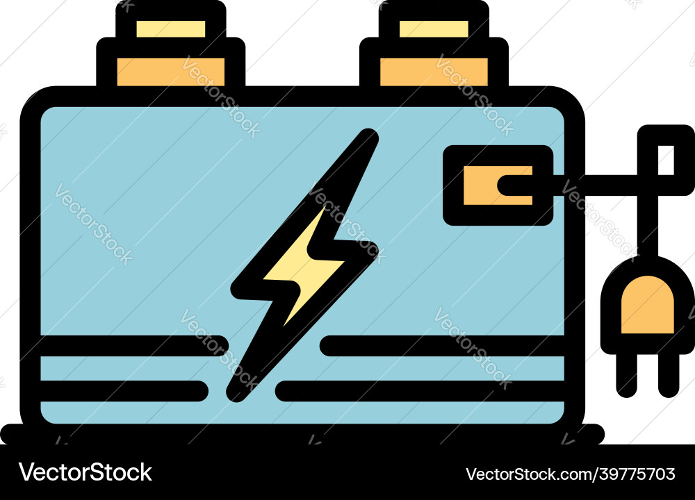 Storage battery icon color outline Royalty Free Vector Image