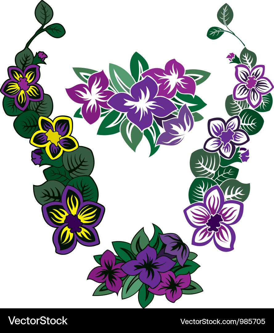 Colored flower stencil Royalty Free Vector Image