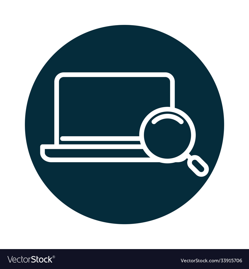Search icon laptop computer technology internet Vector Image