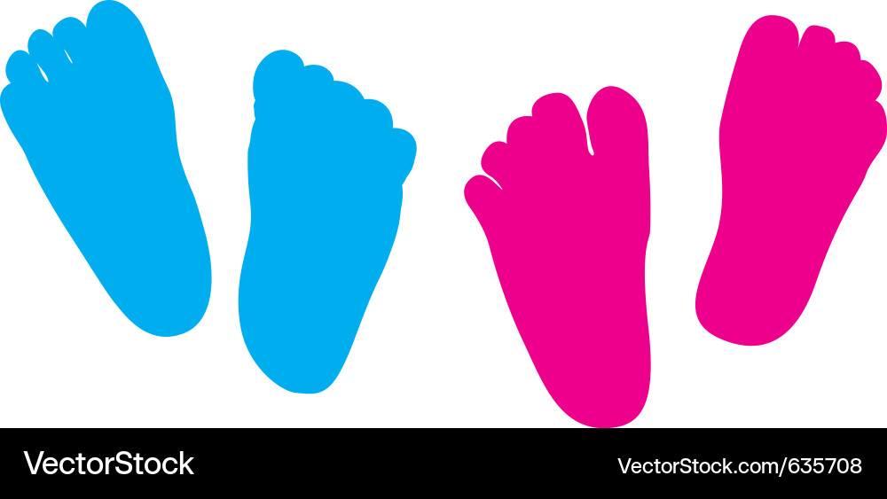 Child feet silhouette Royalty Free Vector Image