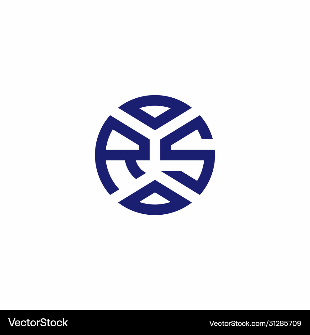 Rs monogram logo with abstract shapes in modern Vector Image