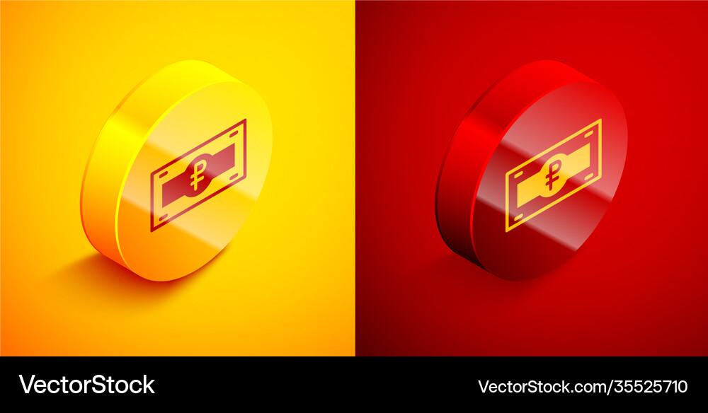 Isometric russian ruble banknote icon isolated Vector Image
