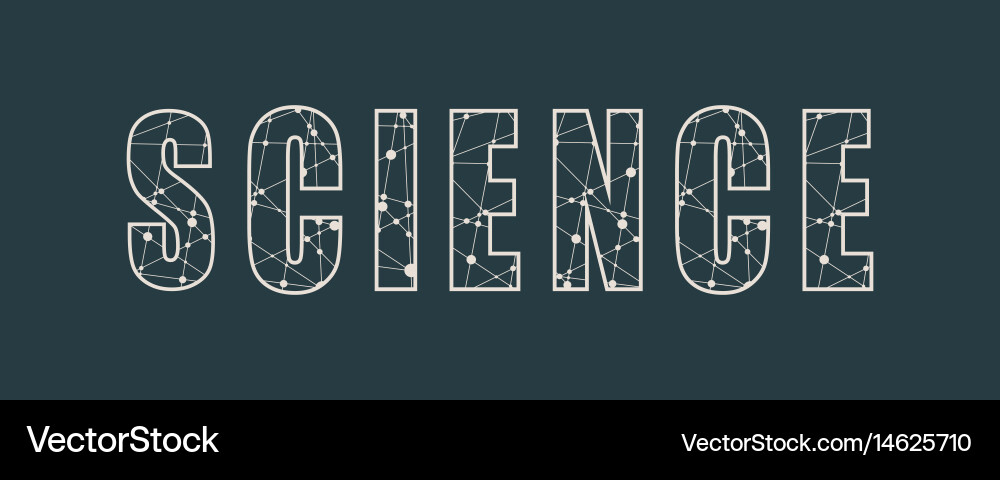 Word science lettering Royalty Free Vector Image