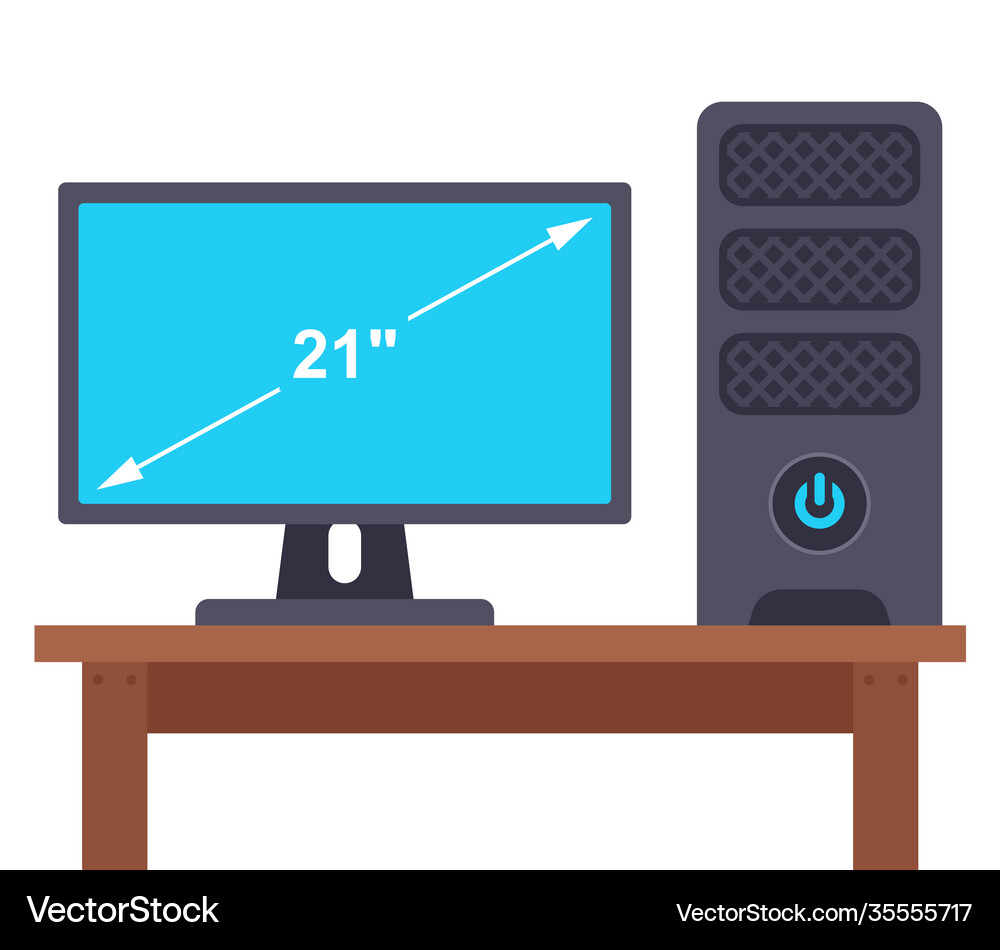 Diagonal screen monitor Royalty Free Vector Image