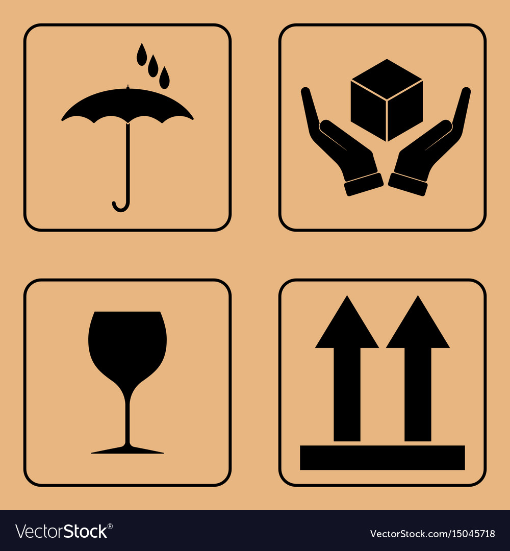 Set of fragile symbols Royalty Free Vector Image