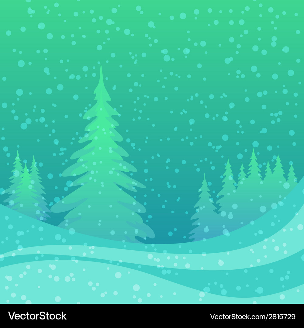 Christmas background winter forest Royalty Free Vector Image