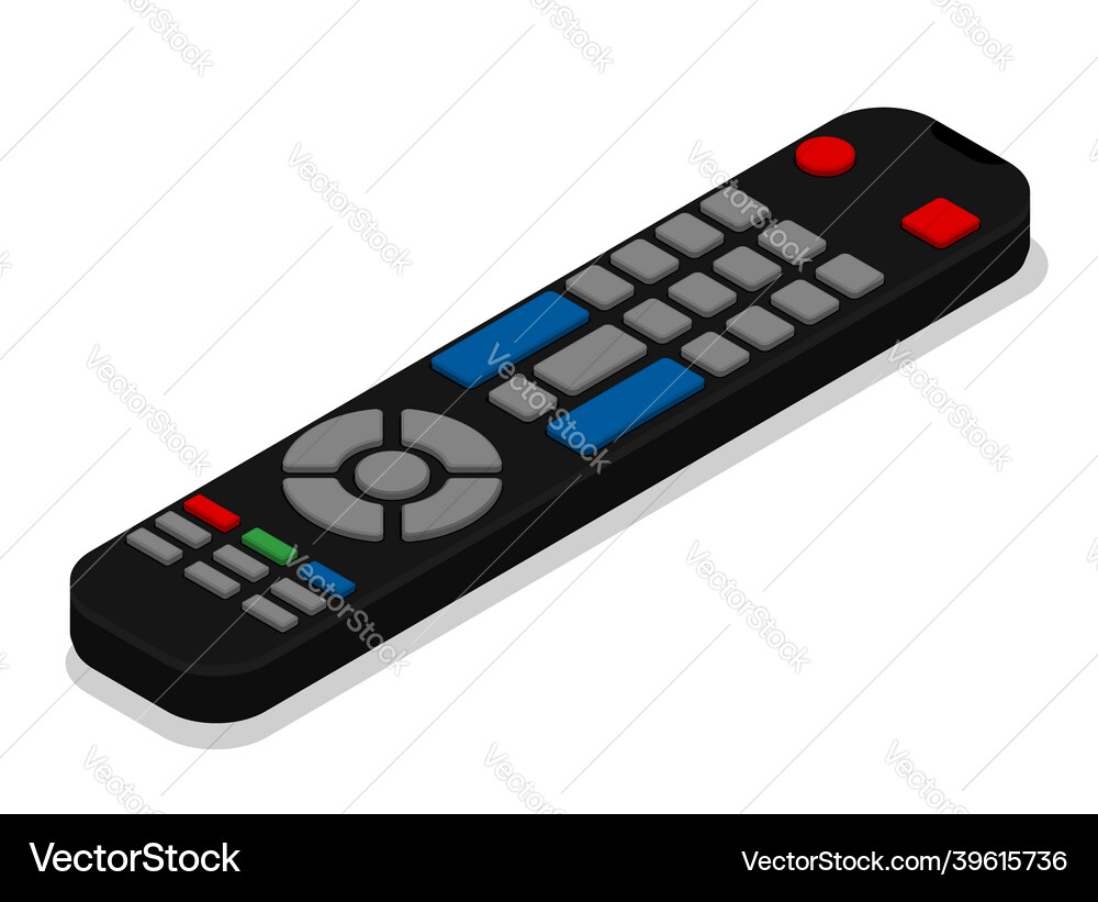 Isometric control tv panel remote control Vector Image