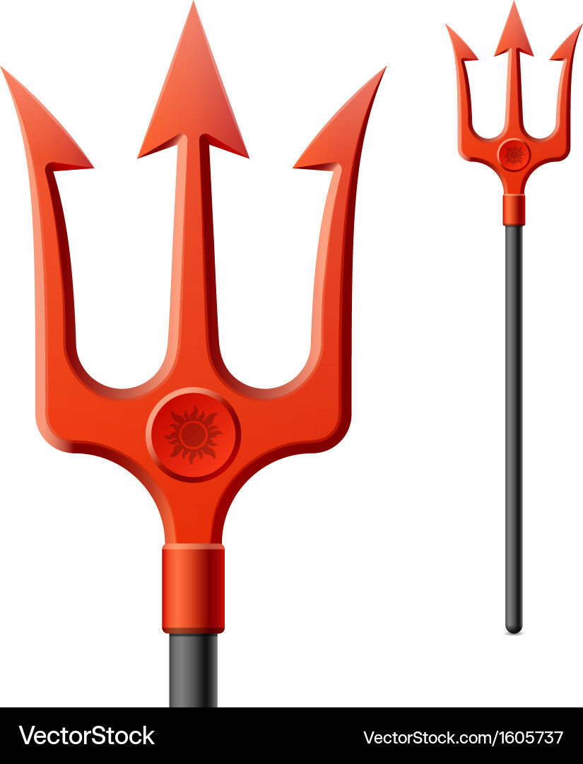 Red trident Royalty Free Vector Image - VectorStock