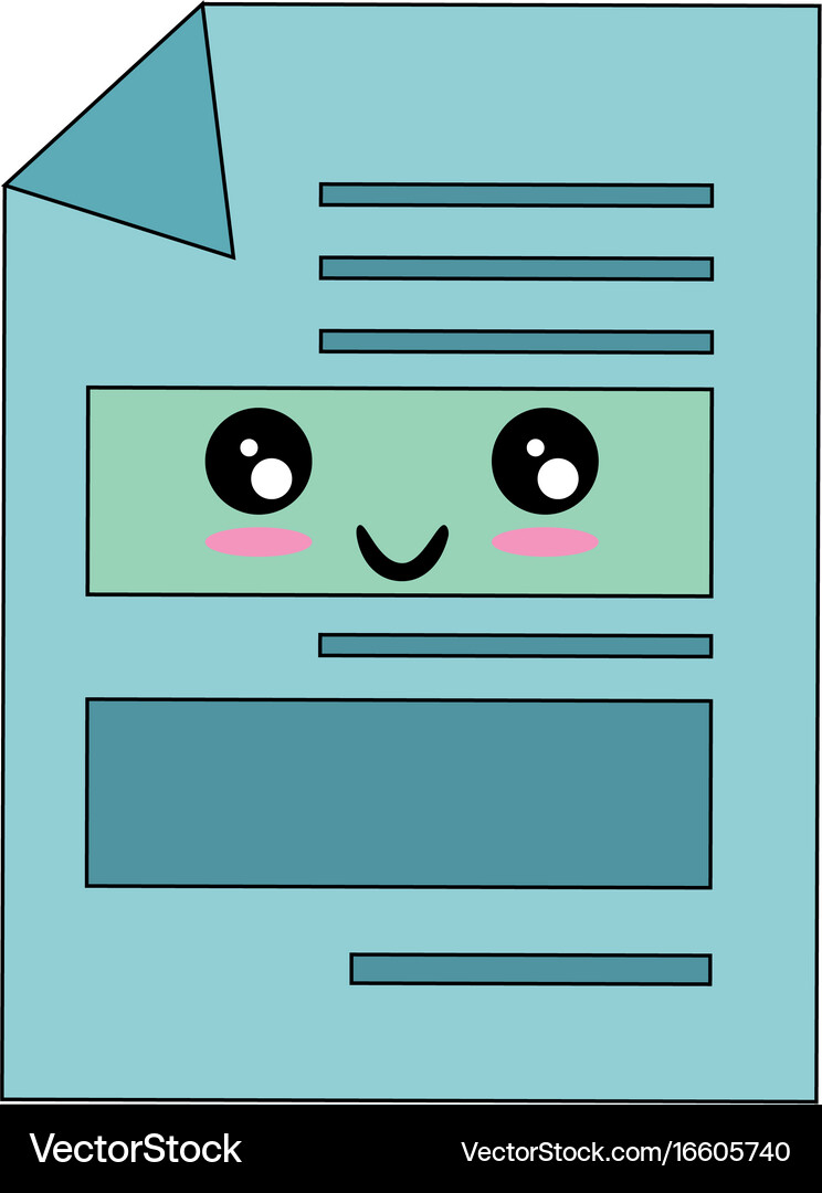 Documents sheets isolated kawaii cartoon Vector Image