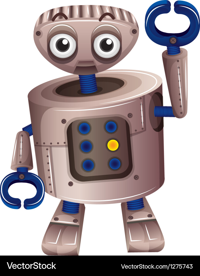 A brown robot Royalty Free Vector Image - VectorStock