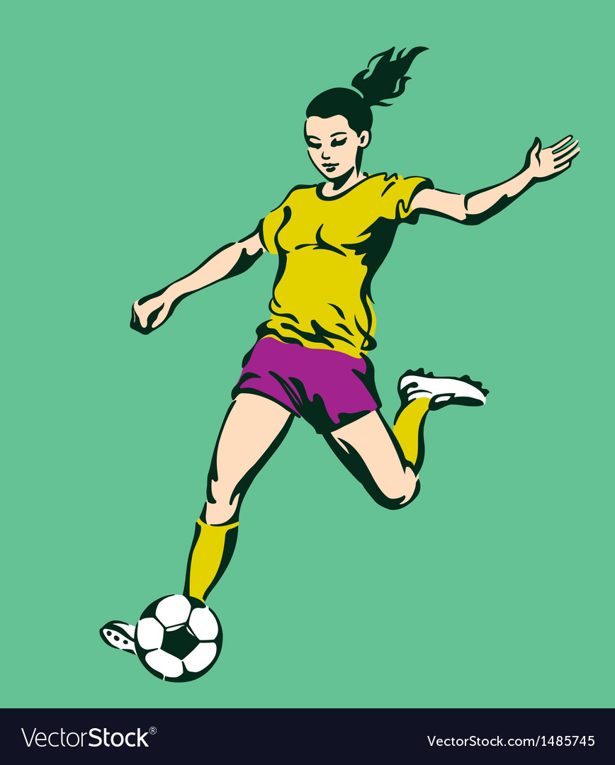 Soccer Football Female Player Royalty Free Vector Image - VectorStock