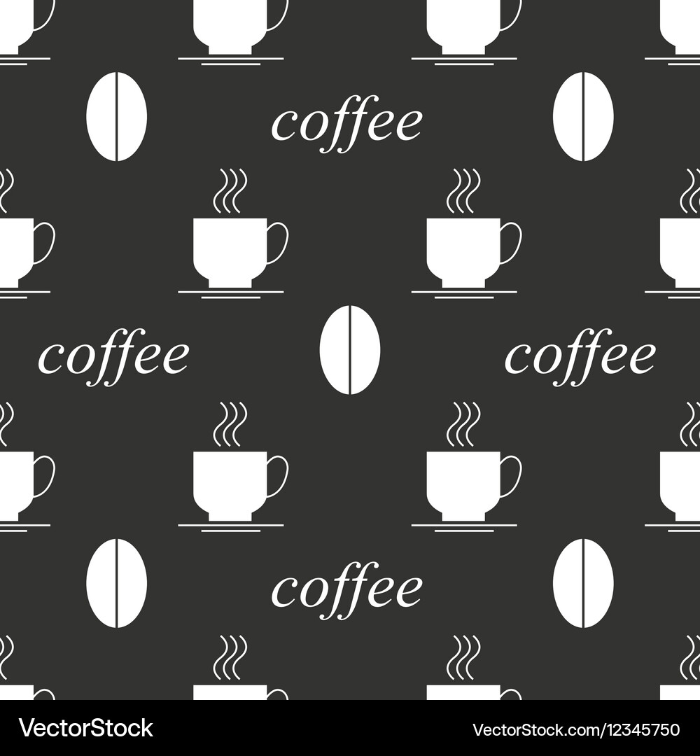 Coffee seamless background black and white Vector Image