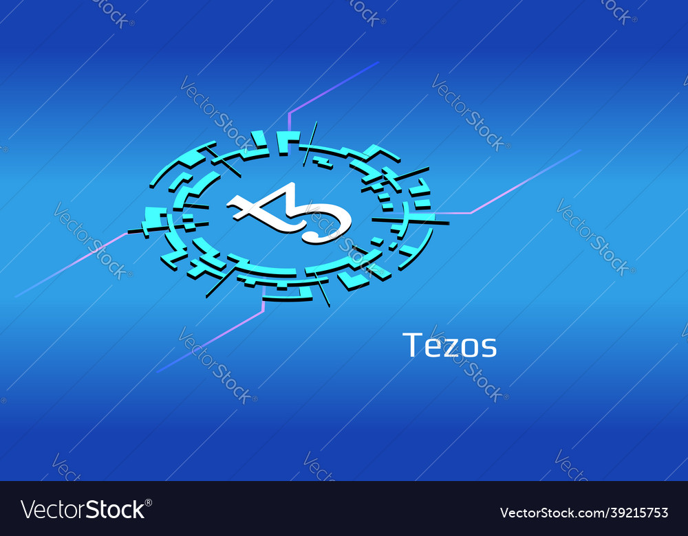 Tezos xtz isometric token symbol in digital Vector Image Tezos xtz isometric token symbol in digital Vector Image