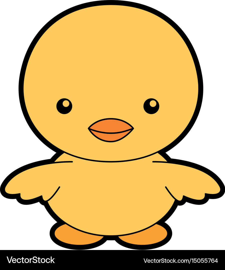 Cute chick cartoon Royalty Free Vector Image - VectorStock