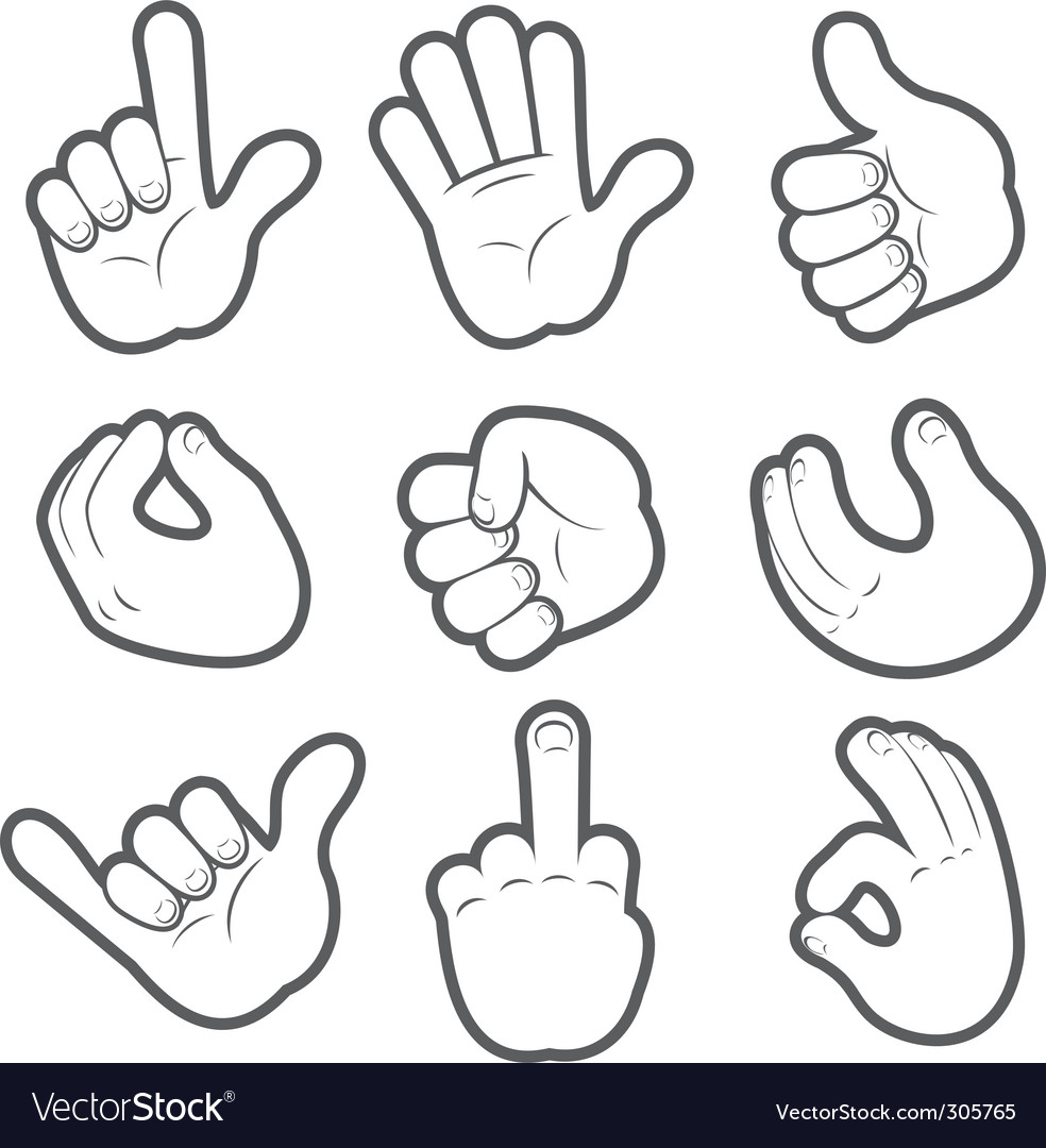 Hand icons Royalty Free Vector Image - VectorStock