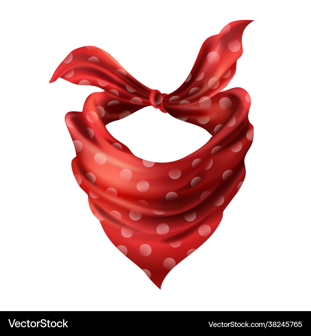3d realistic red neck scarf neckerchief Royalty Free Vector