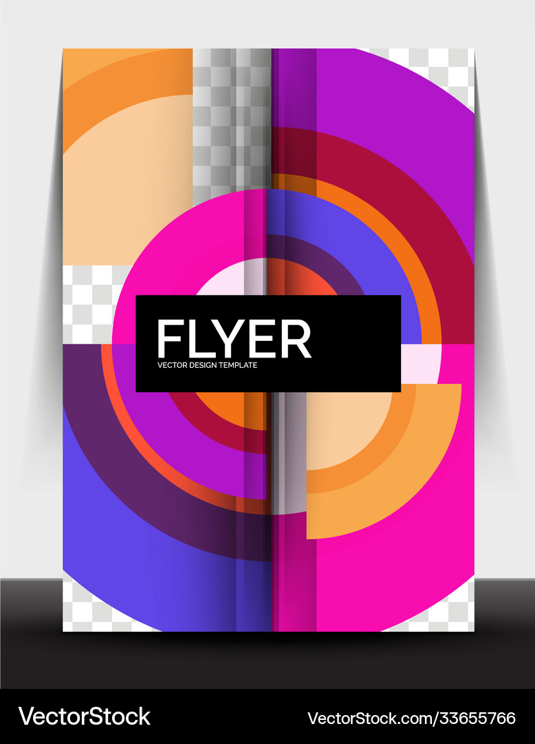 Circle design a4 flyer print template annual Vector Image