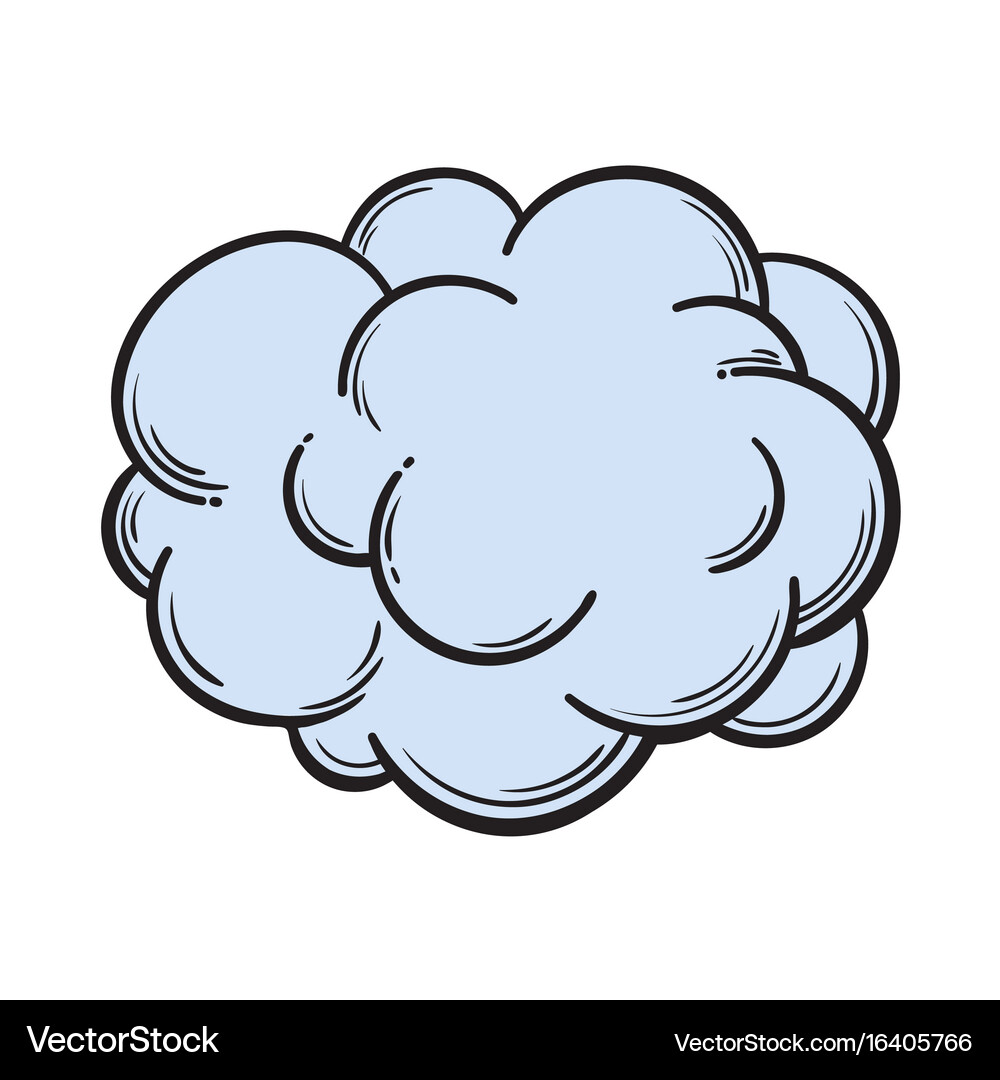 Hand drawn fog smoke cloud isolated comic Vector Image