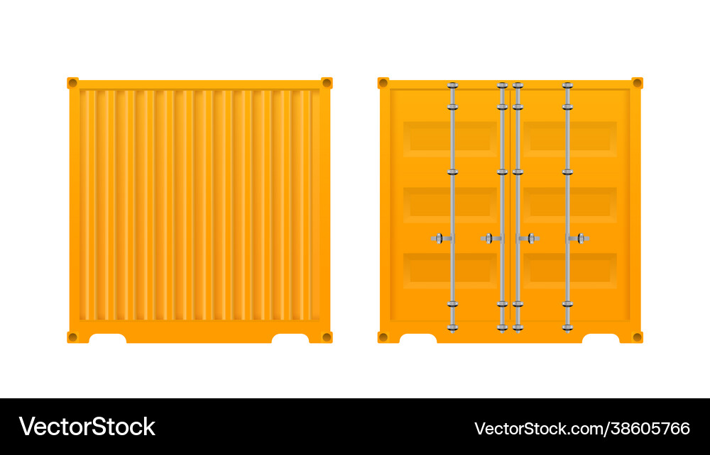 Yellow freight container large container for ship Vector Image