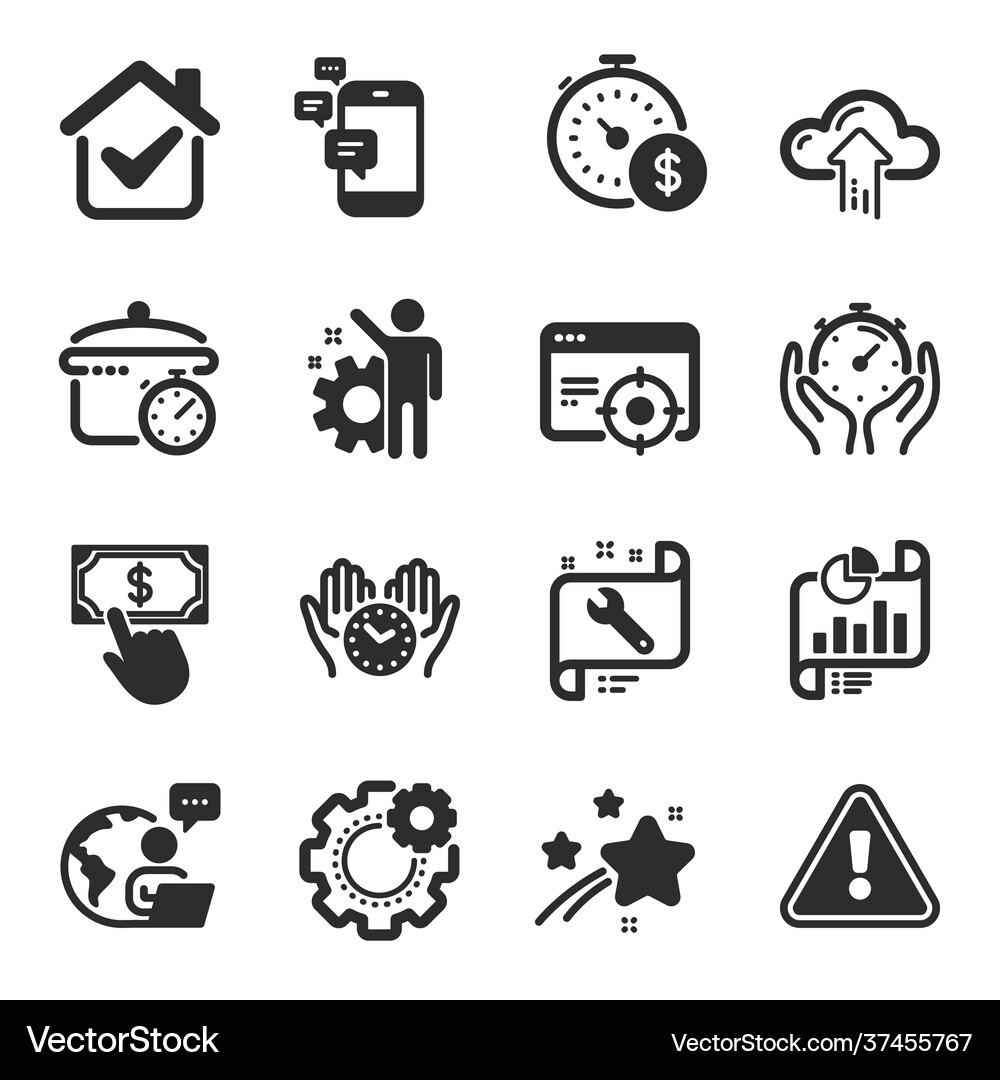 Set technology icons such as report document Vector Image