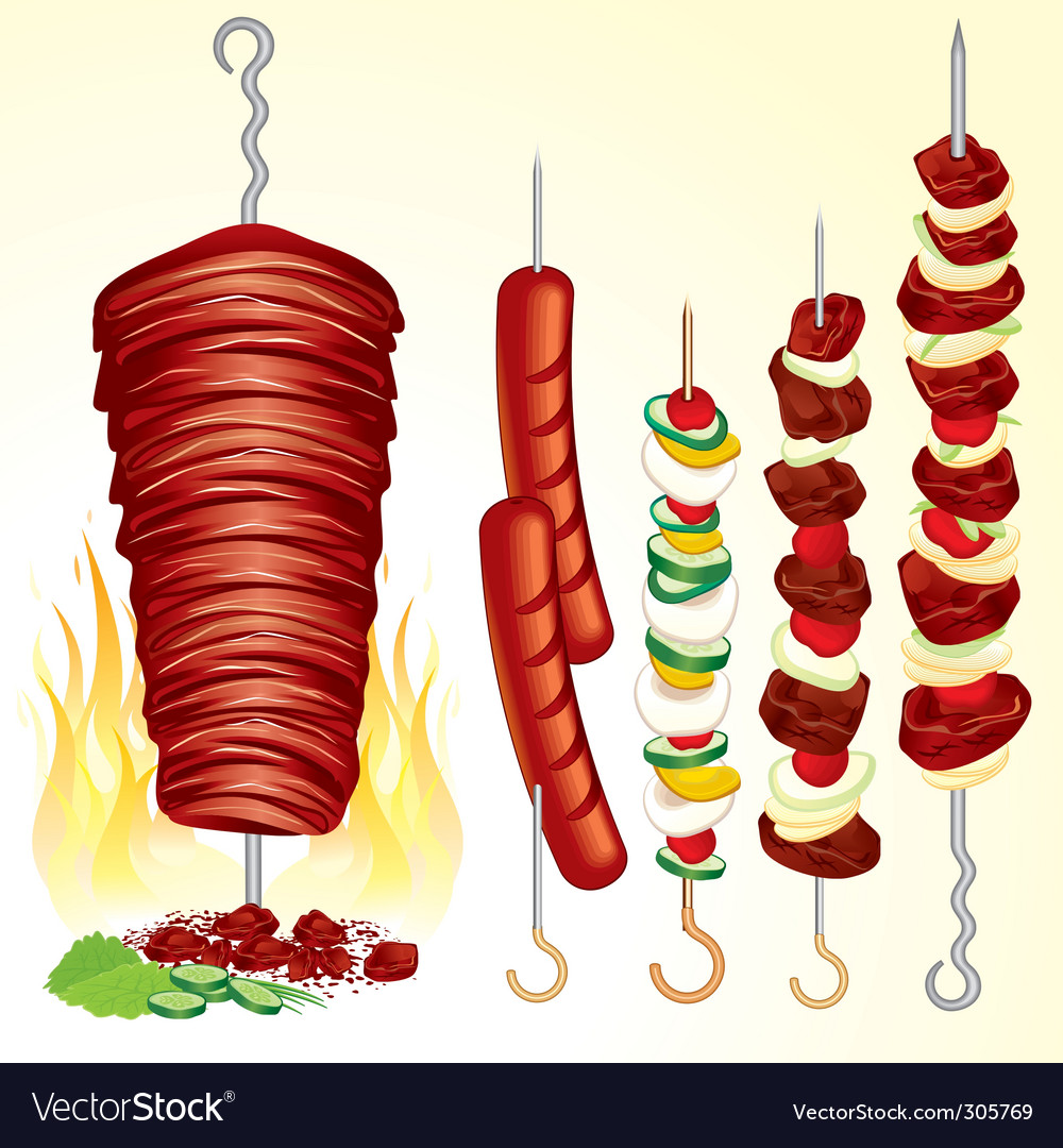 Kebabs Royalty Free Vector Image - VectorStock
