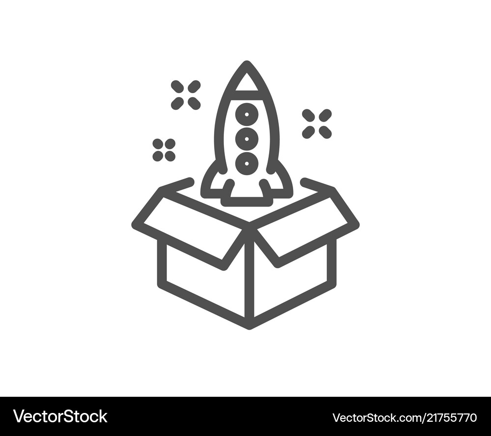 Startup line icon launch project sign Royalty Free Vector