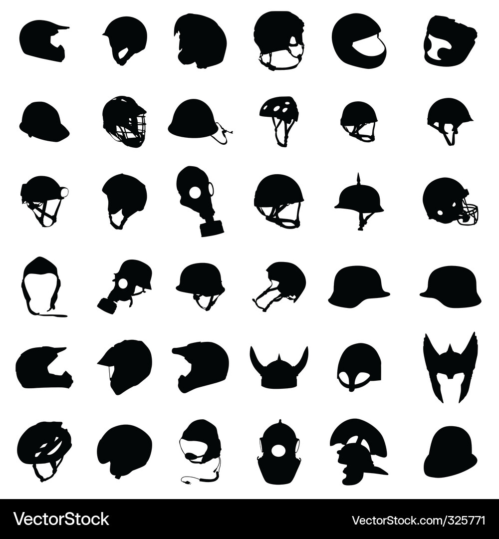 Helmet silhouette Royalty Free Vector Image - VectorStock