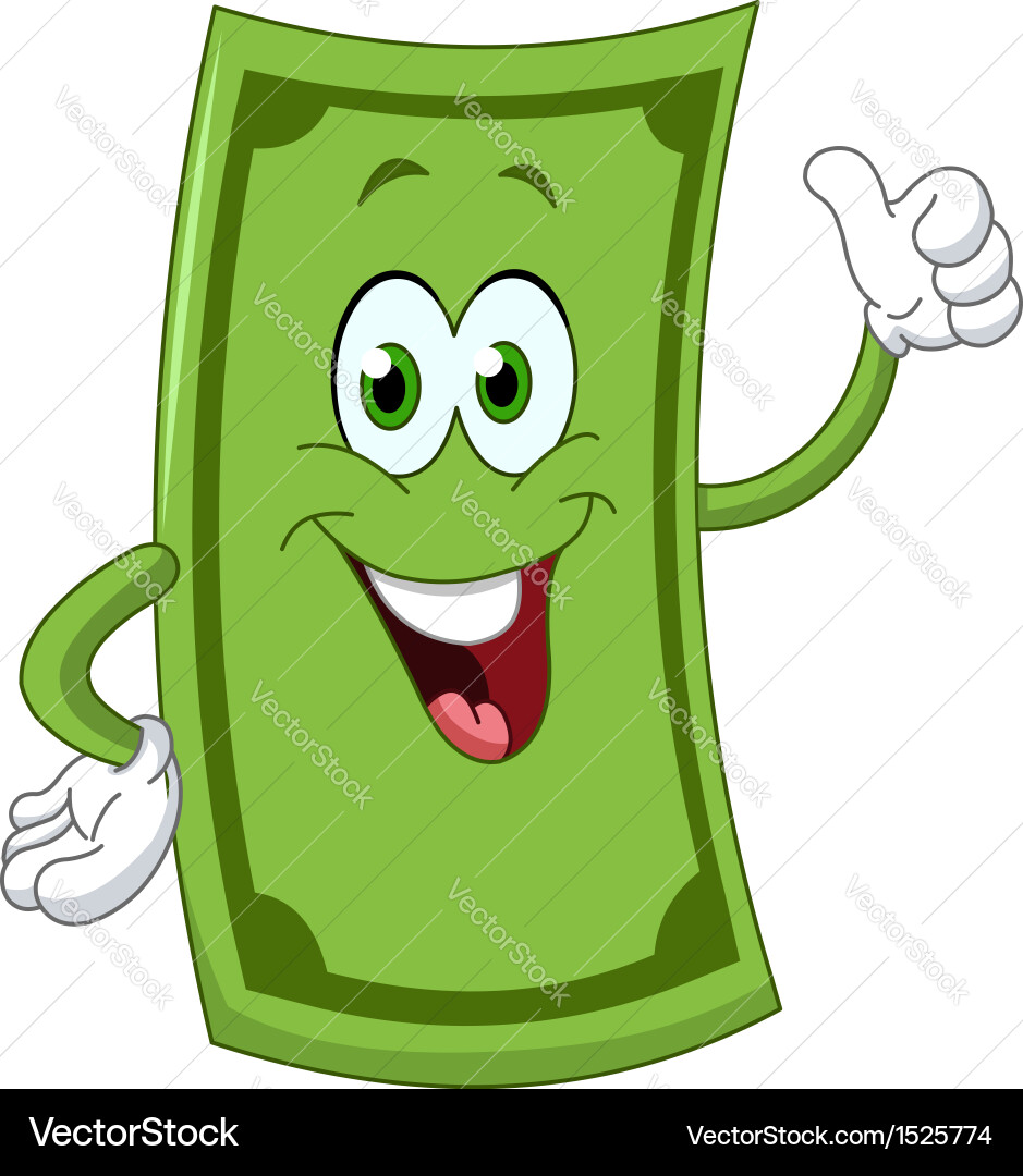 Dollar cartoon Royalty Free Vector Image - VectorStock