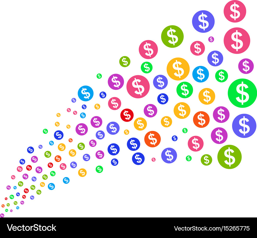 Source stream of money Royalty Free Vector Image