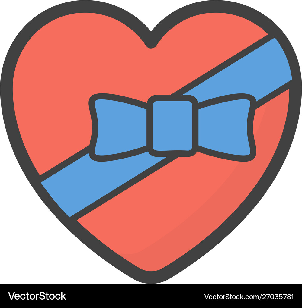 Wrapped heart gift Royalty Free Vector Image - VectorStock