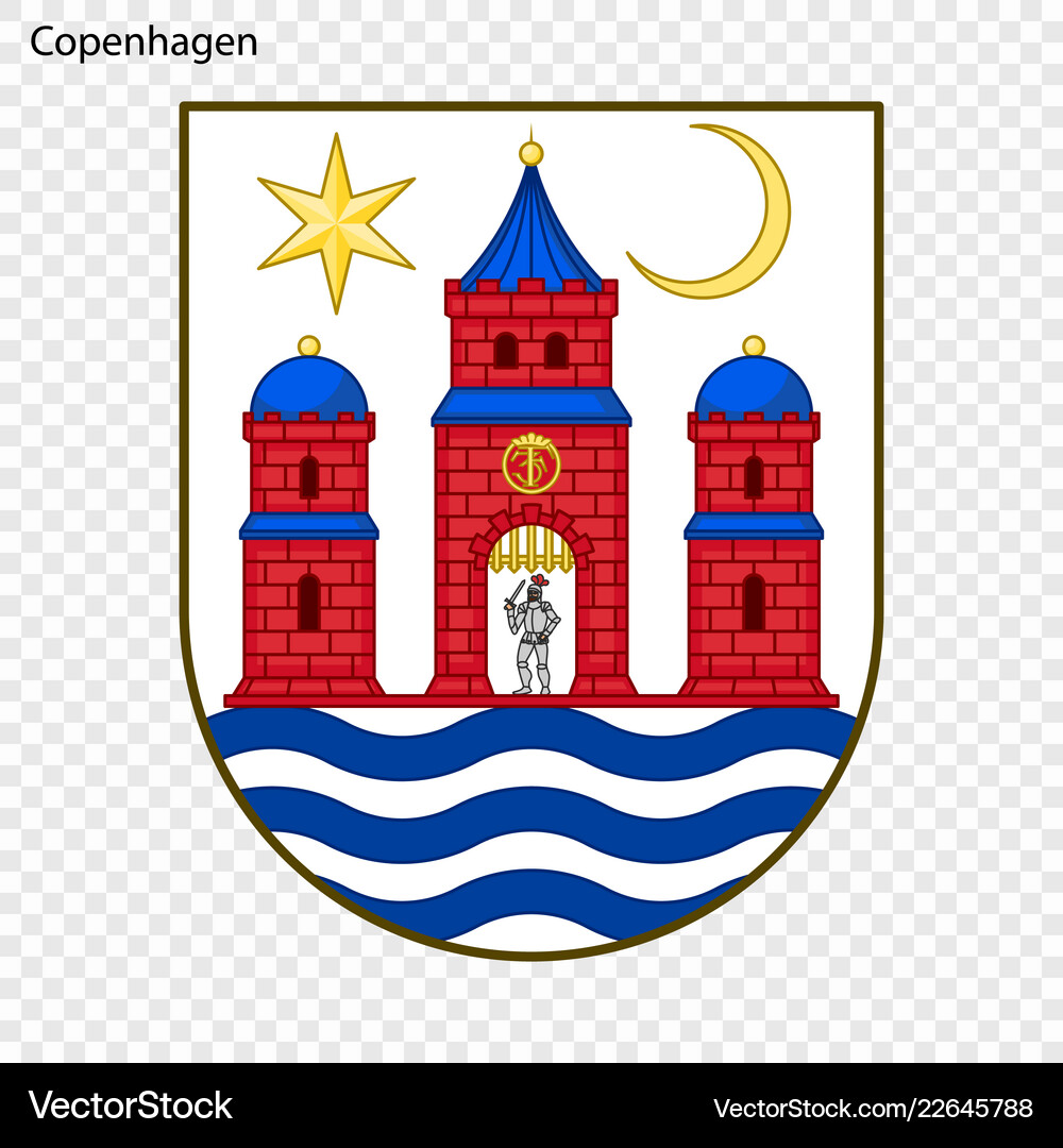 Emblem city denmark Royalty Free Vector Image - VectorStock