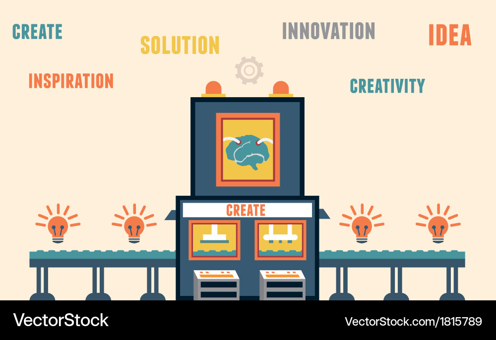 Concept of create ideas functions of brain Vector Image