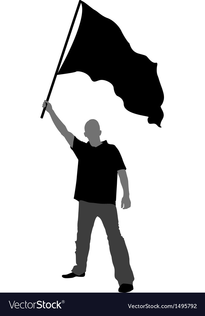 Man with flag Royalty Free Vector Image - VectorStock Man with flag Royalty Free Vector Image - VectorStock