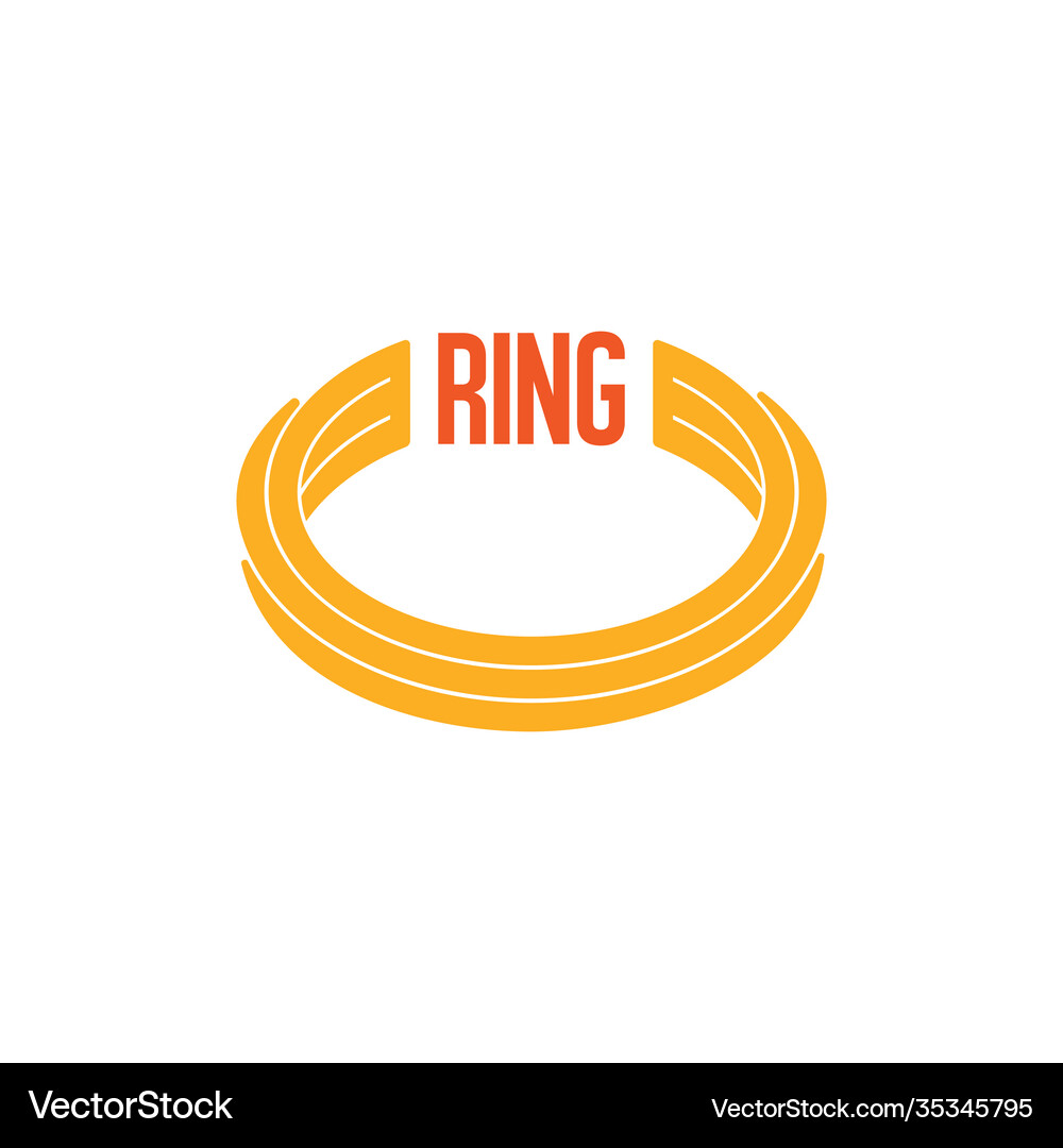 Gold ring stripes 3d logo Royalty Free Vector Image
