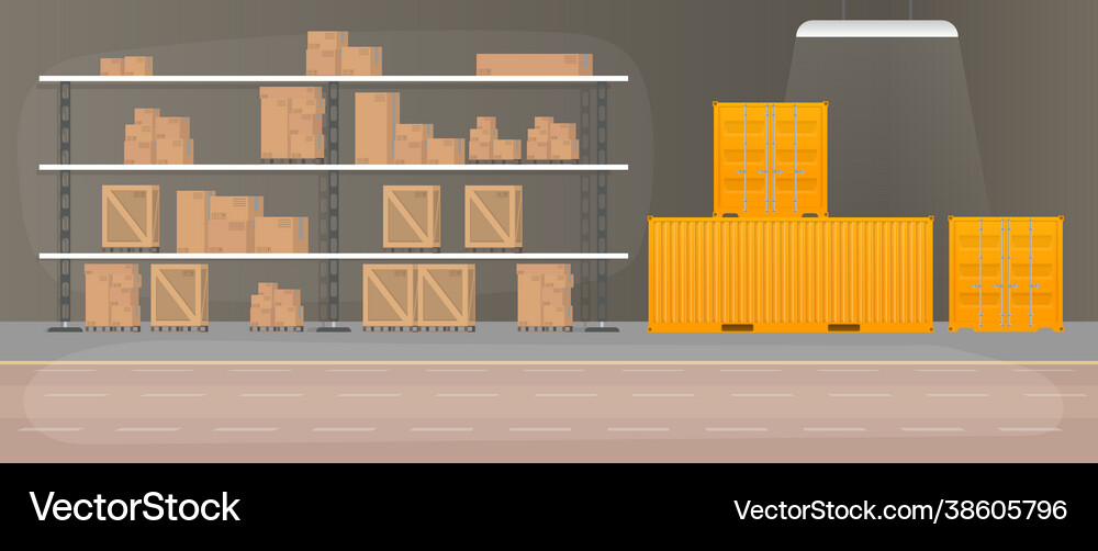 Large warehouse with drawers rack with drawers Vector Image