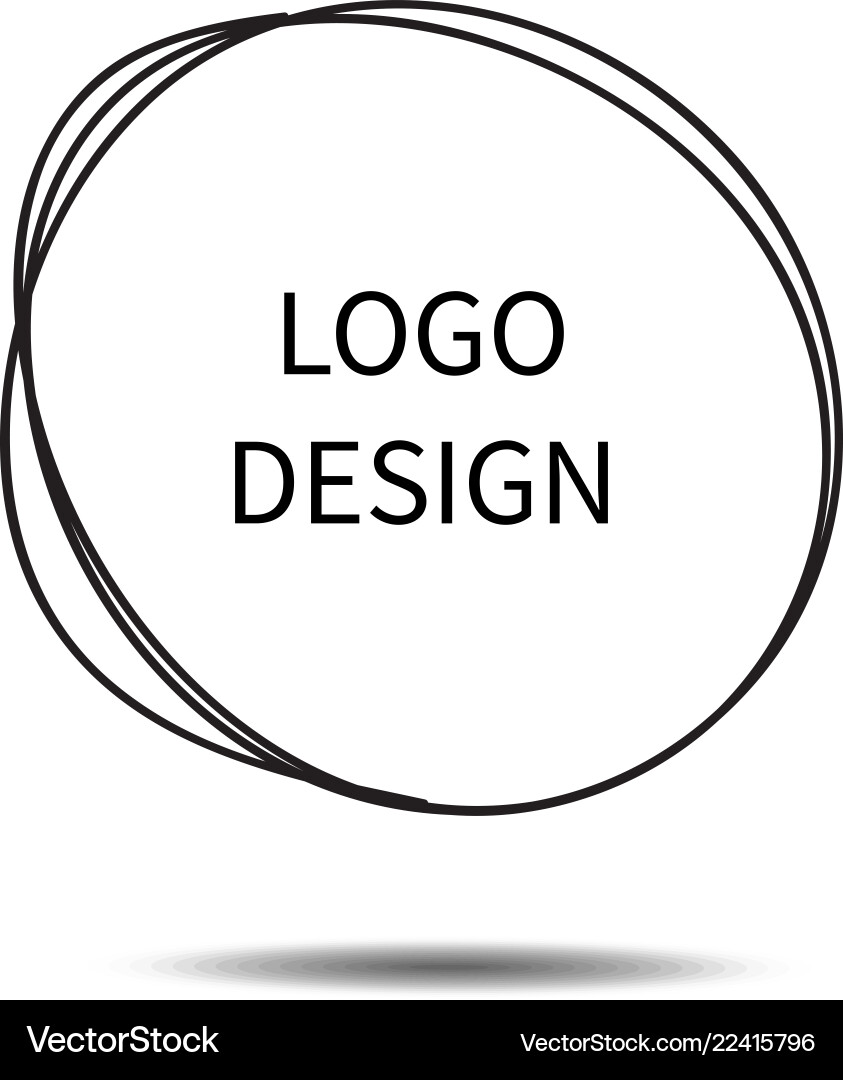 Logo design hand drawn circle doodle Royalty Free Vector