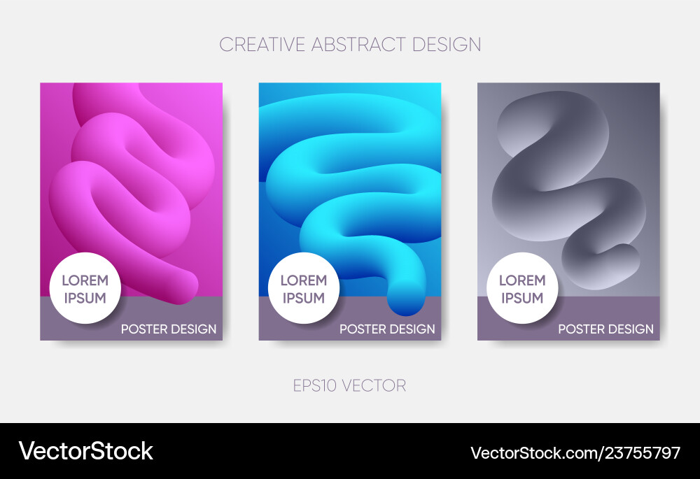 Abstract poster design fluid liquid shapes Vector Image