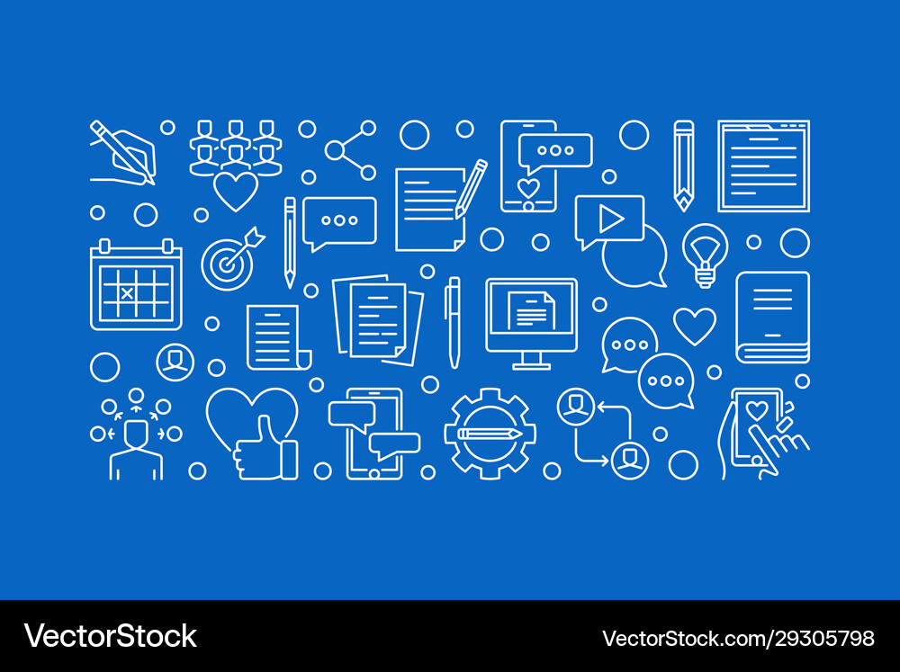 Content concept outline horizontal banner Vector Image