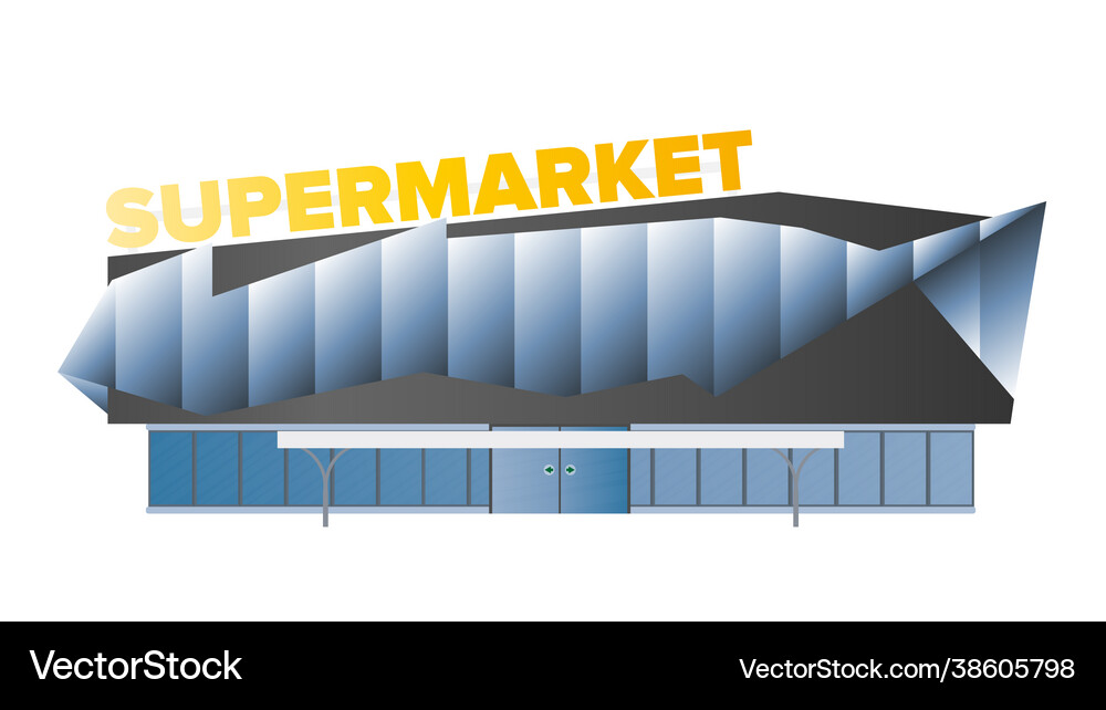Large modern supermarket isolated on a white Vector Image